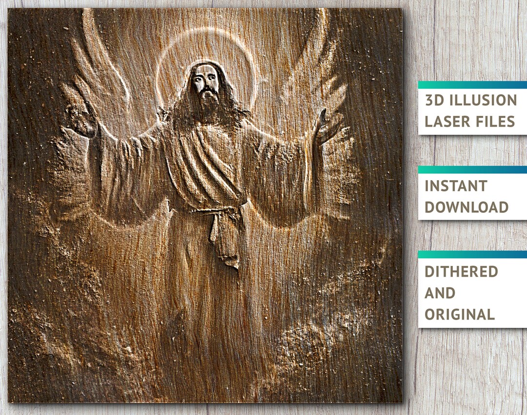 Jesus 3D Illusion Laser Files 10 X 10 Laser - Etsy
