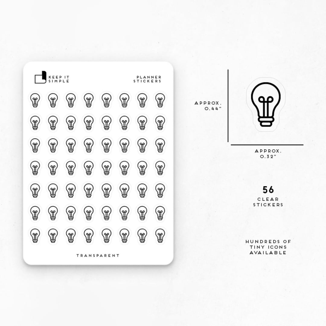Clear Light Bulb Stickers. Transparent Idea Stickers. Daily - Etsy UK