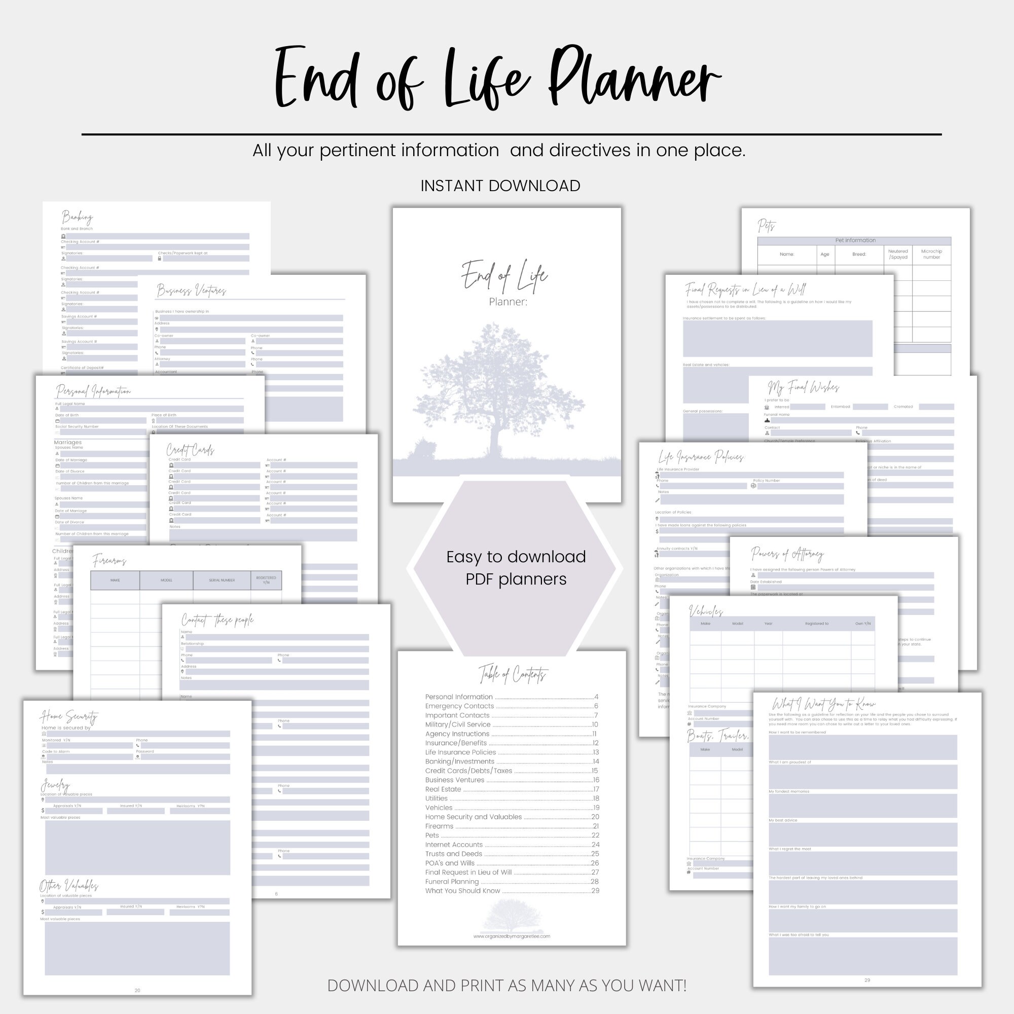 End of Life Planner - Etsy