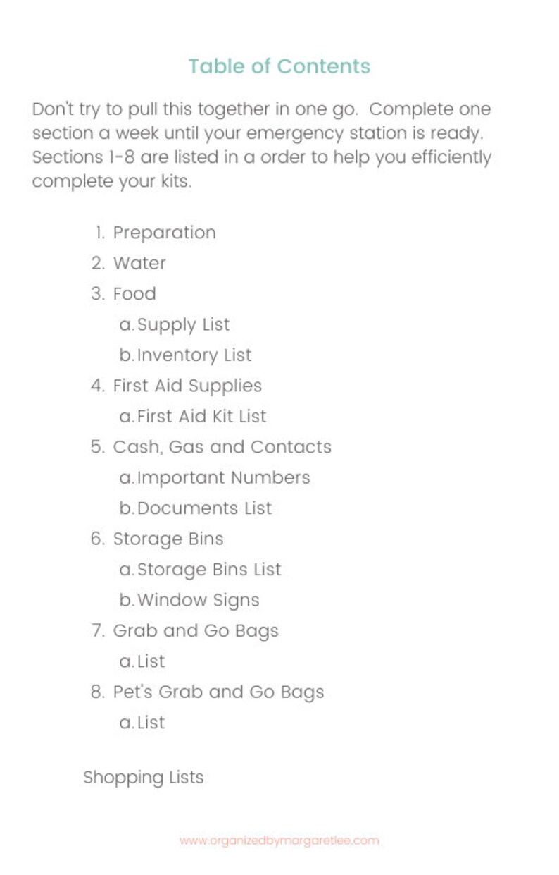 Emergency Preparedness Guide - Etsy