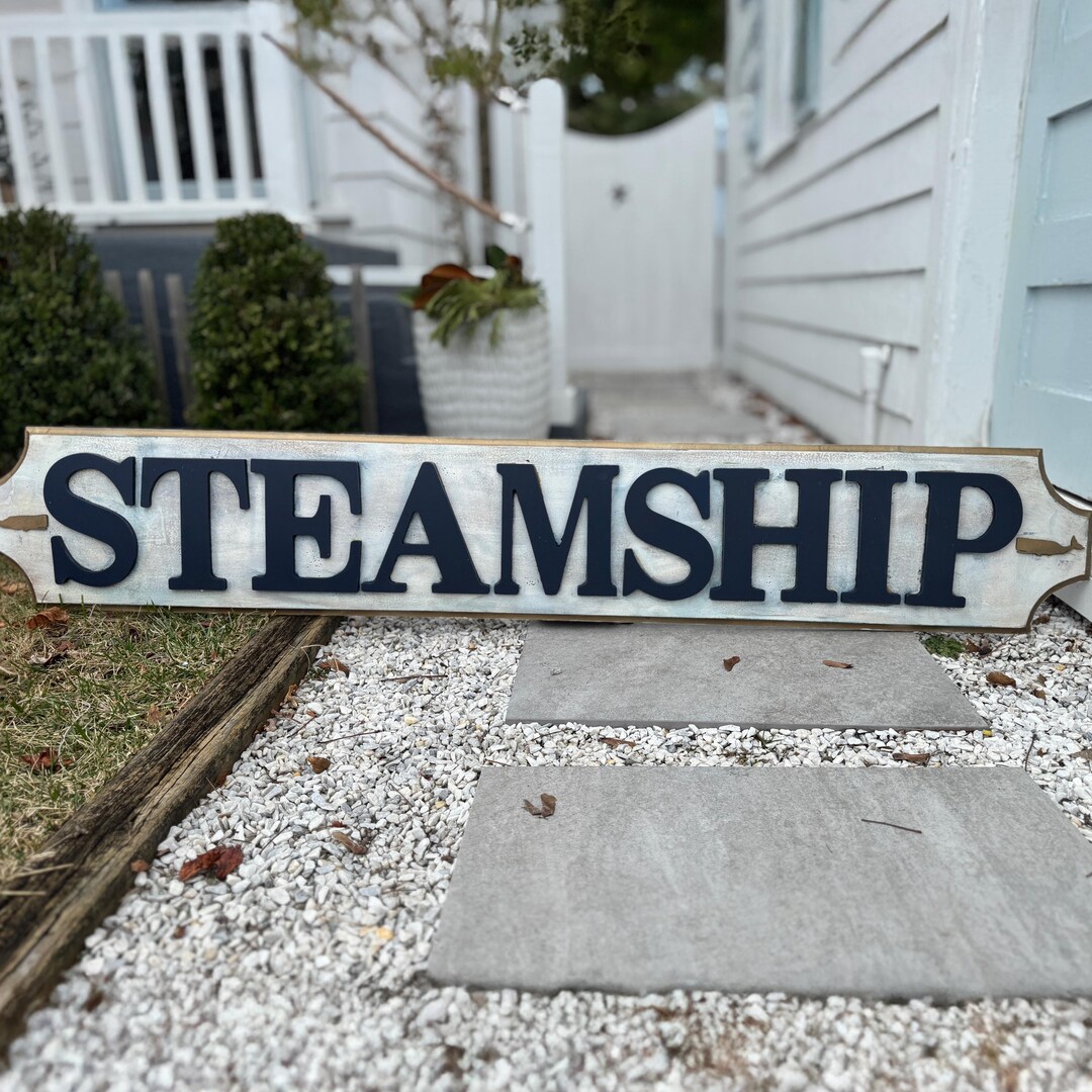 Steamship Large Wood Nantucket Sign, Vintage Sign, Handcrafted Sign ...