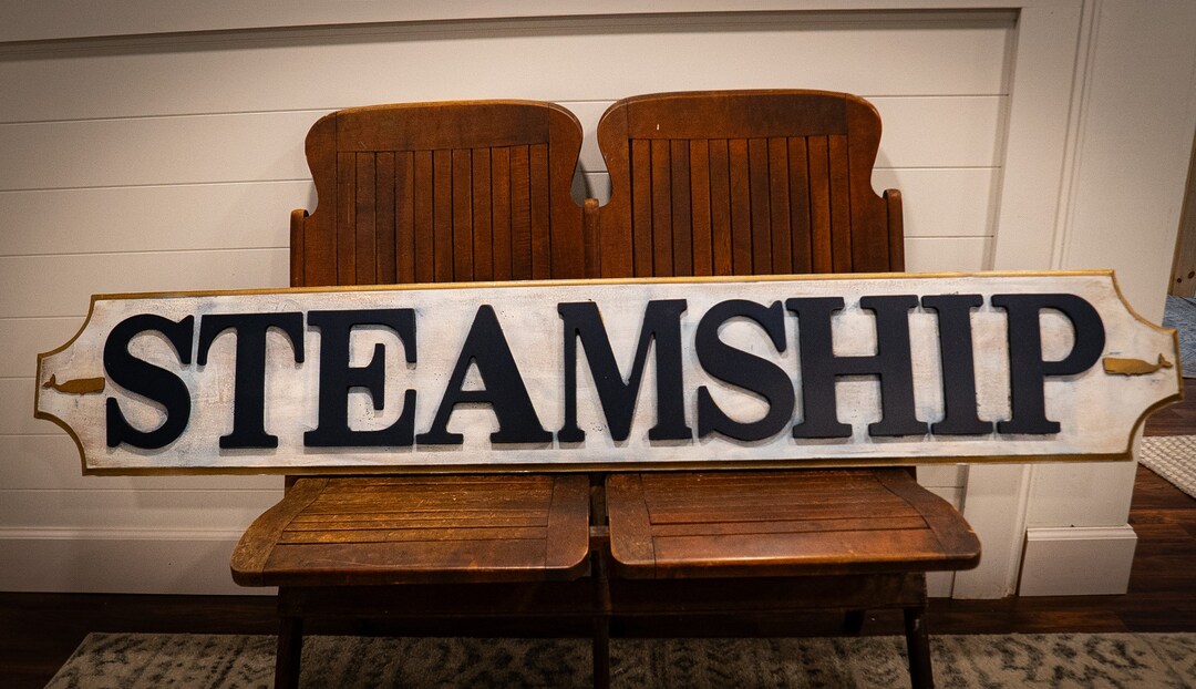 Steamship Large Wood Nantucket Sign, Vintage Sign, Handcrafted Sign ...