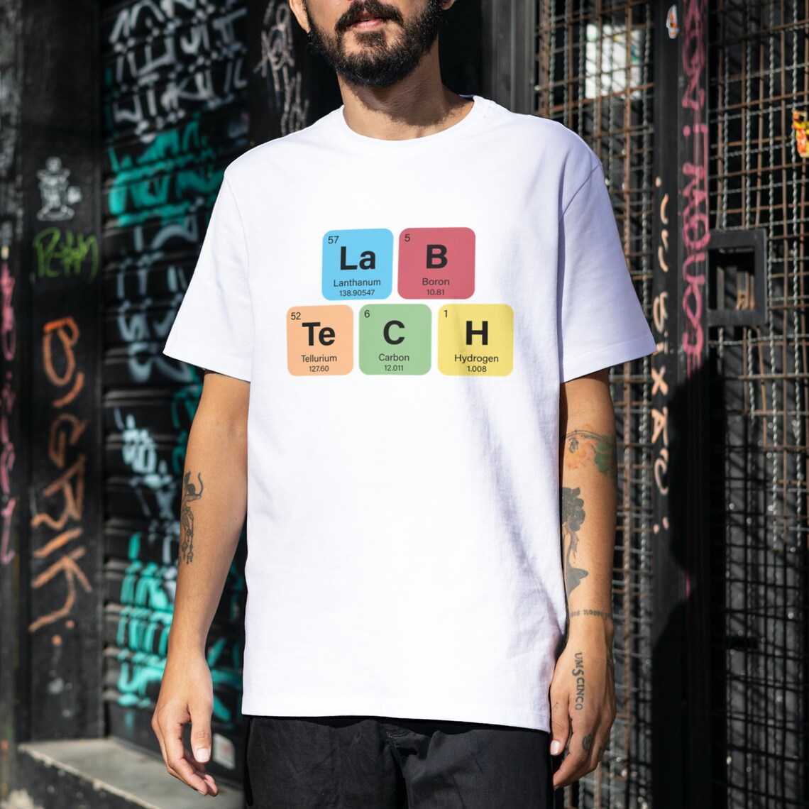 Cute Lab Tech Periodic Table Shirt, Laboratory Science, Chemistry ...
