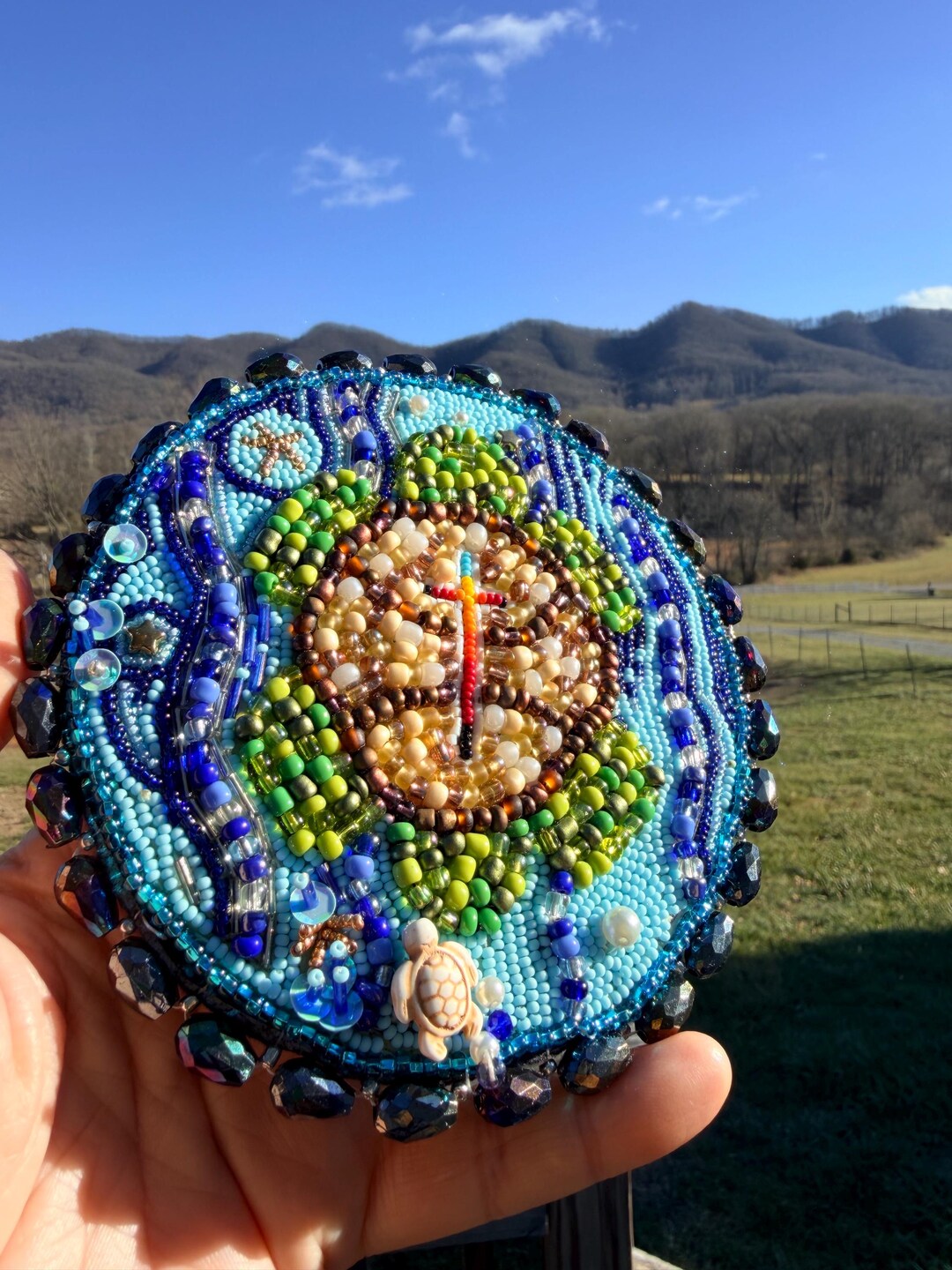 Turtle Island Native American Medallion Regalia Pow Wow Beadwork - Etsy