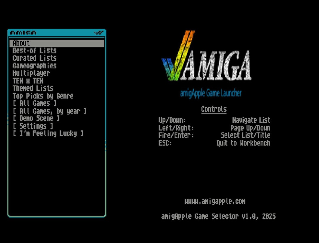 AMIGA Amigapple Game Selector Exclusive New OS for A1200-3000-4000-cd32 ...