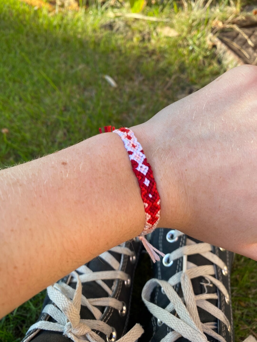 Fire Red and White Arrowhead Macrame Friendship - Etsy