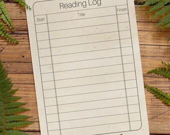 Reading Log Library Card - Etsy