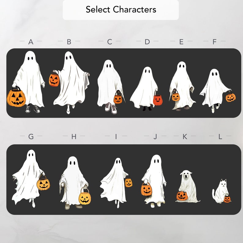 Personalized Ghost Family Print, Custom Halloween Wall Decor, Spooky ...