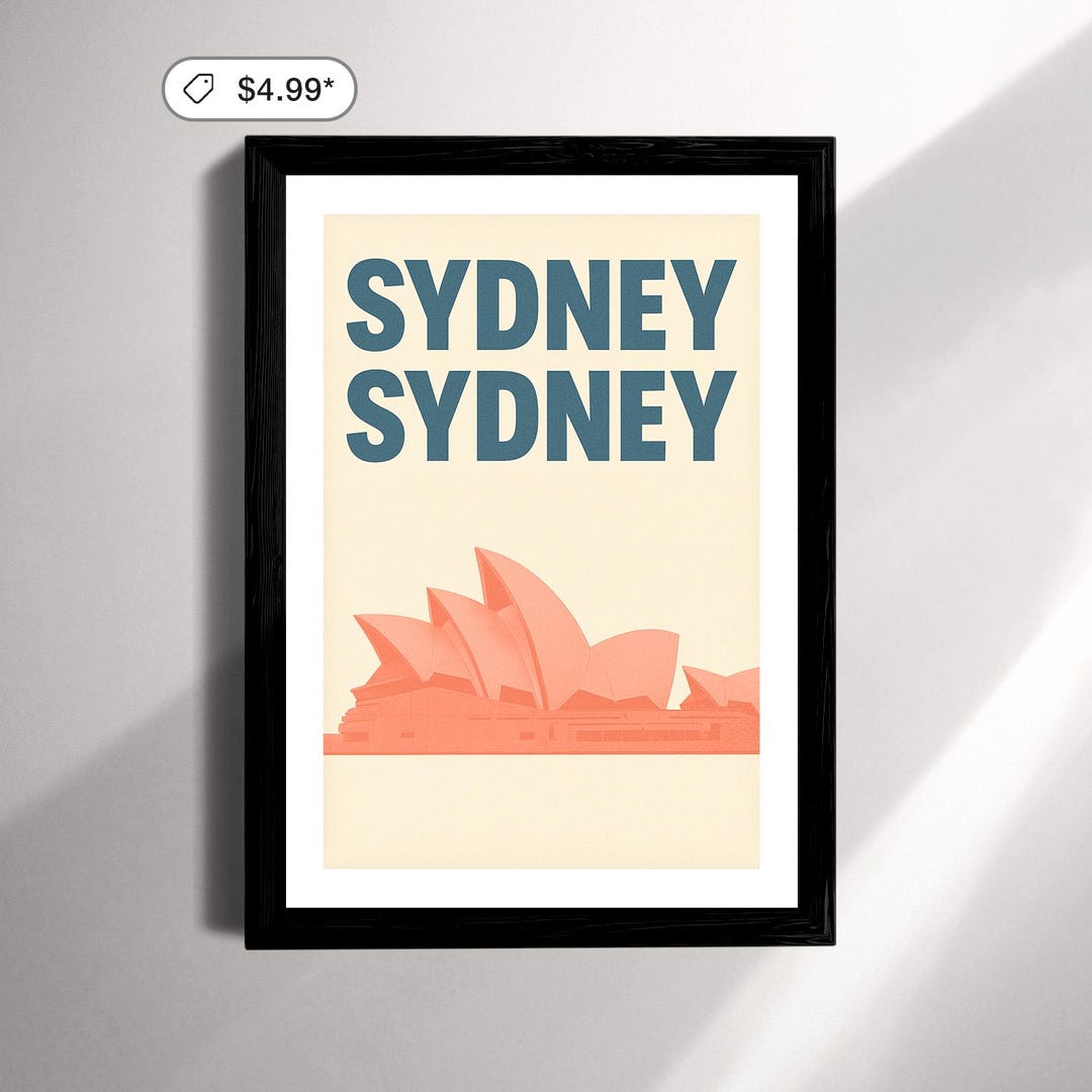 Minimalist Sydney Opera House Wall Art Digital Download Modern ...