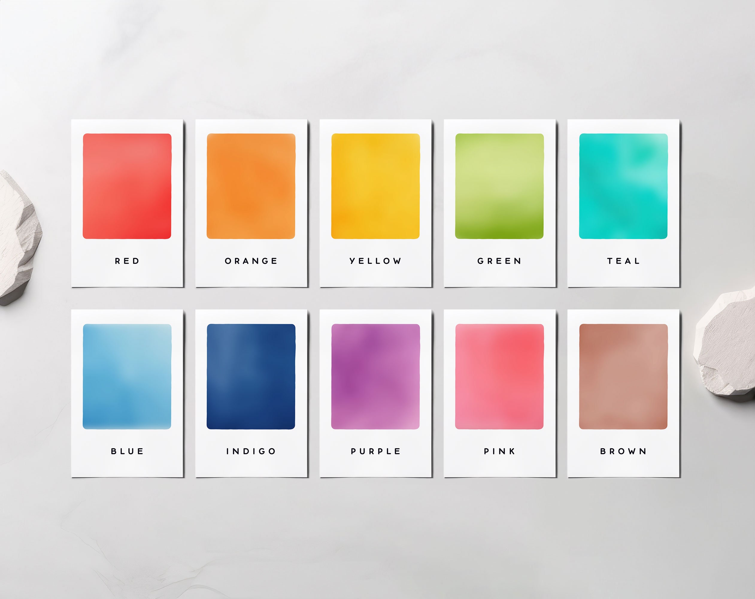 10 Color Cards Montessori Flashcards Pre-school Cards - Etsy