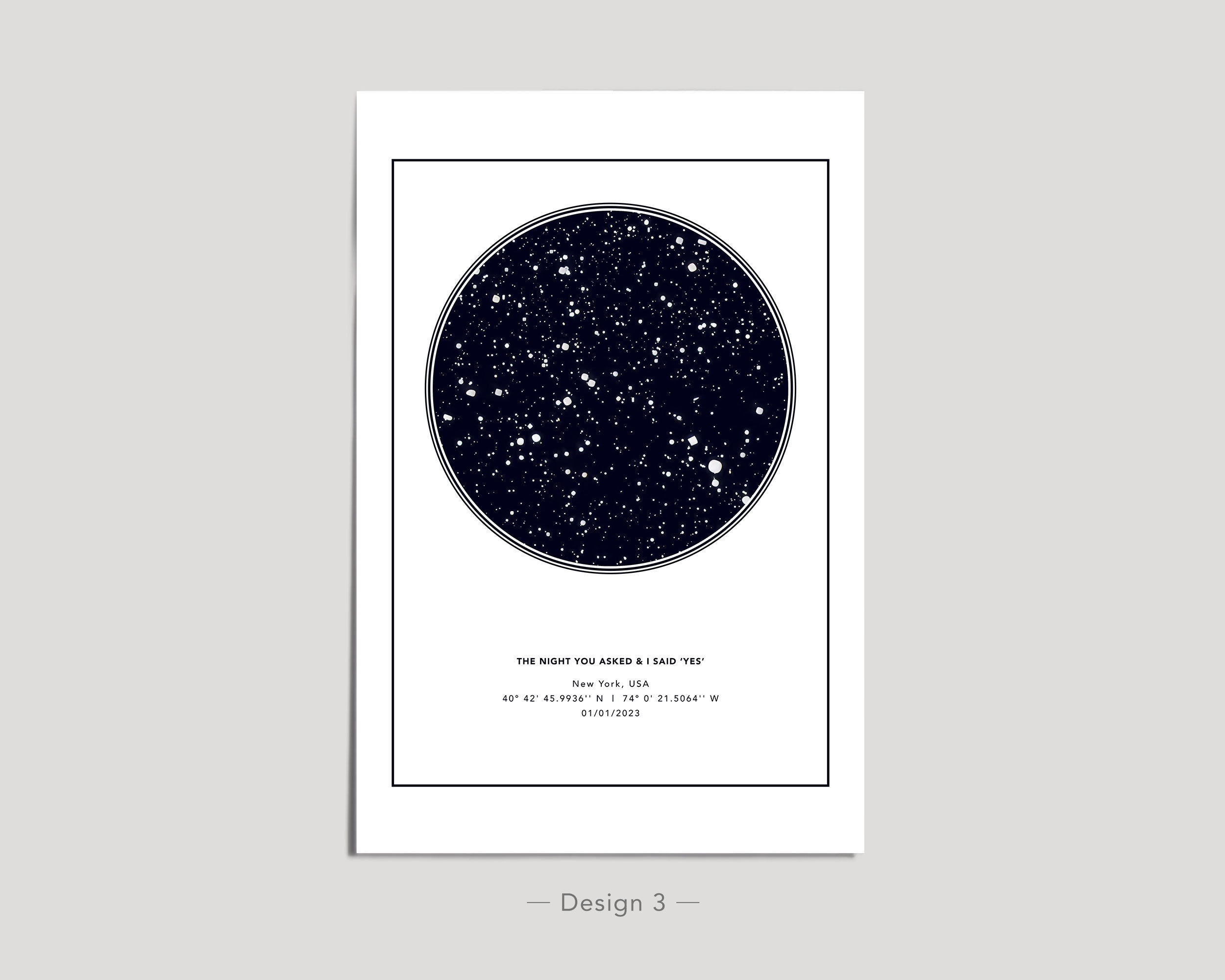 Personalized Star Map Poster Night Sky Print of Special Date, Perfect ...