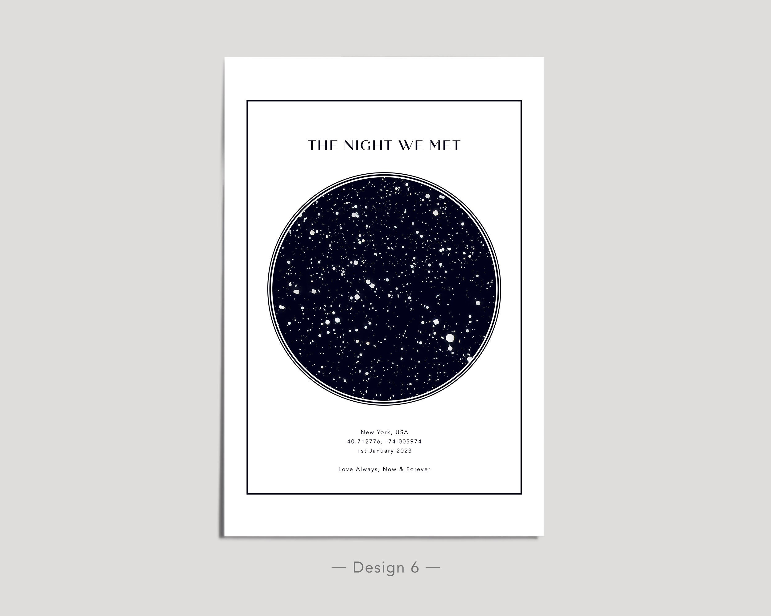 Personalized Star Map Poster Night Sky Print of Special Date, Perfect ...