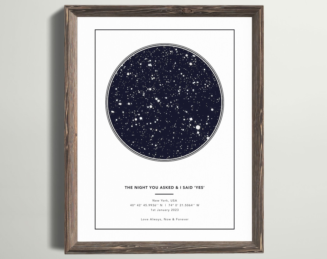 Personalized Star Map Prints, Night Sky Wall Art Decor, Unique ...