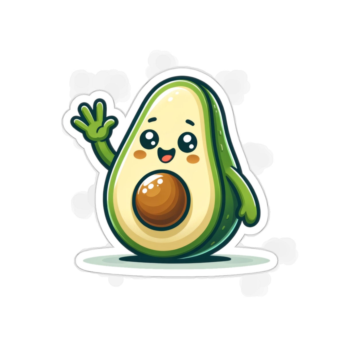 Adorable Cartoon Avocado Vector Art Smiling Avocado Illustration Fun ...