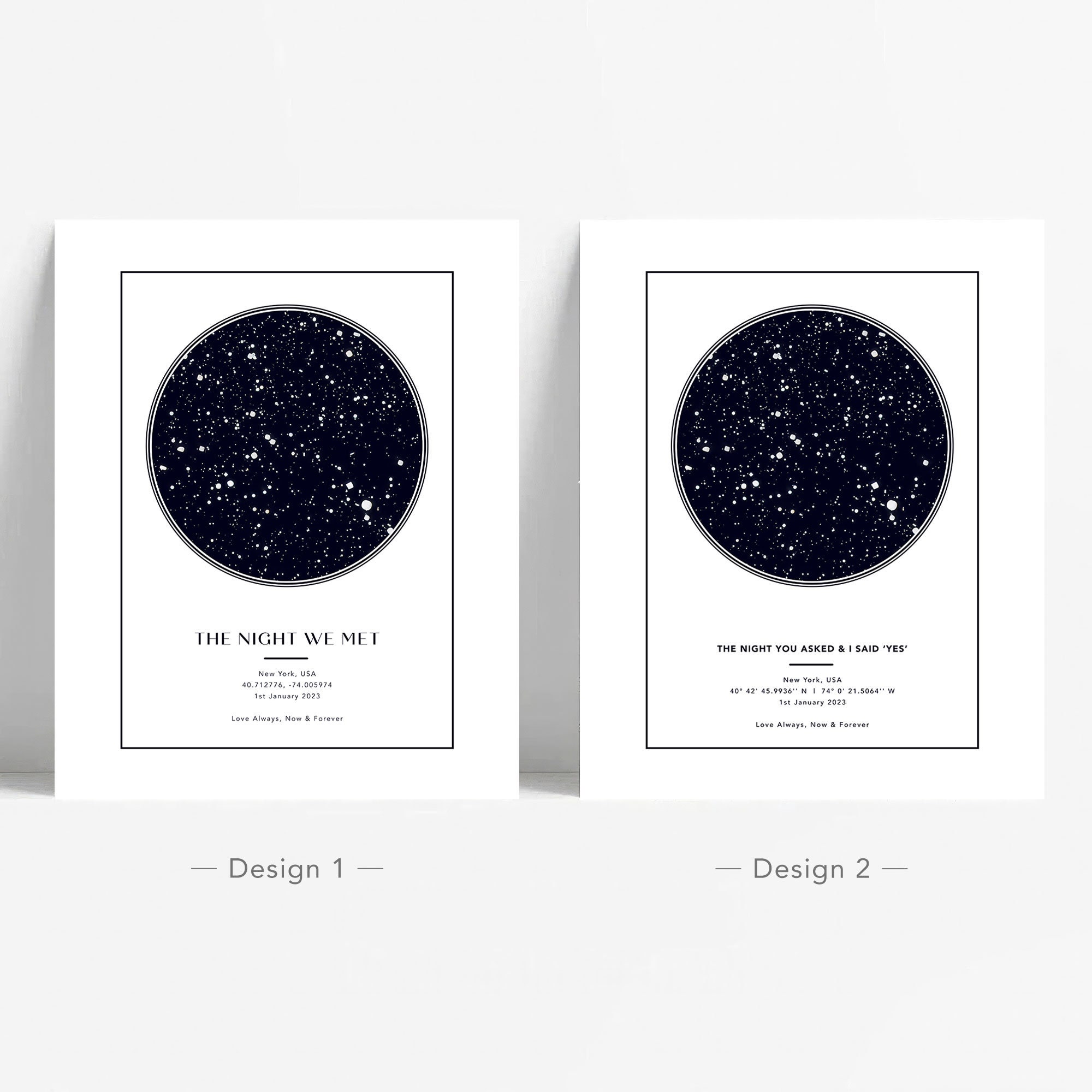 Personalized Star Map Poster Night Sky Print of Special Date, Perfect ...