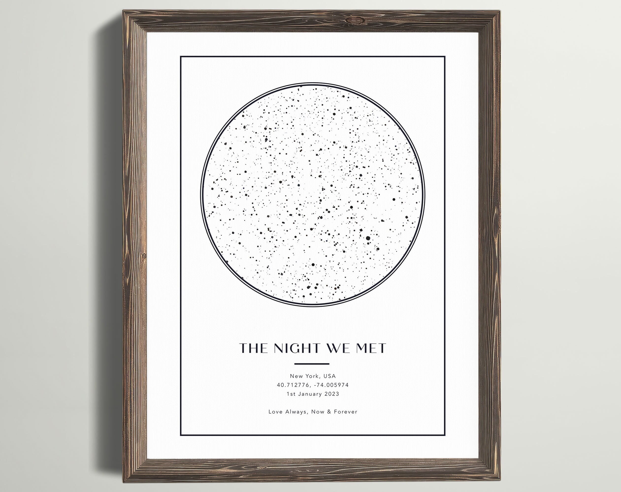 Personalized Star Map Poster Night Sky Print of Special Date, Perfect ...