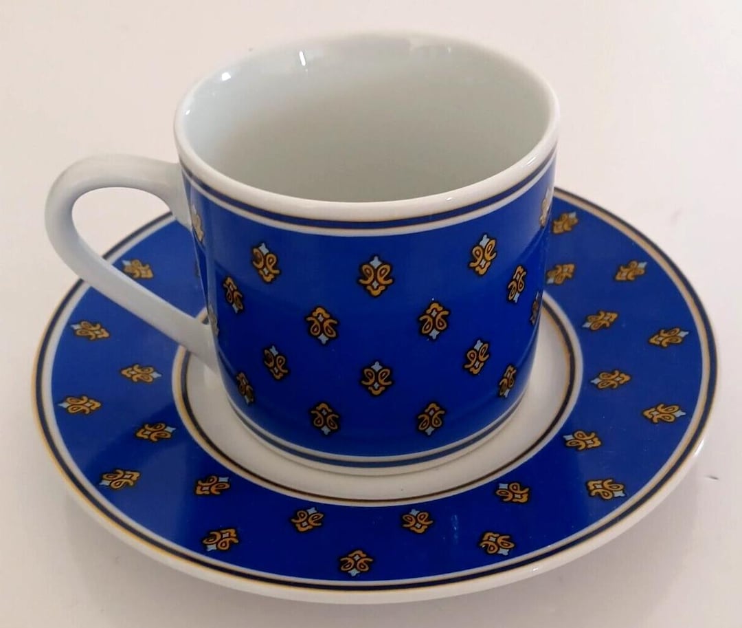 Dominique Gault Modele Depose Tea Coffee Cup With Saucer Blue Set ...