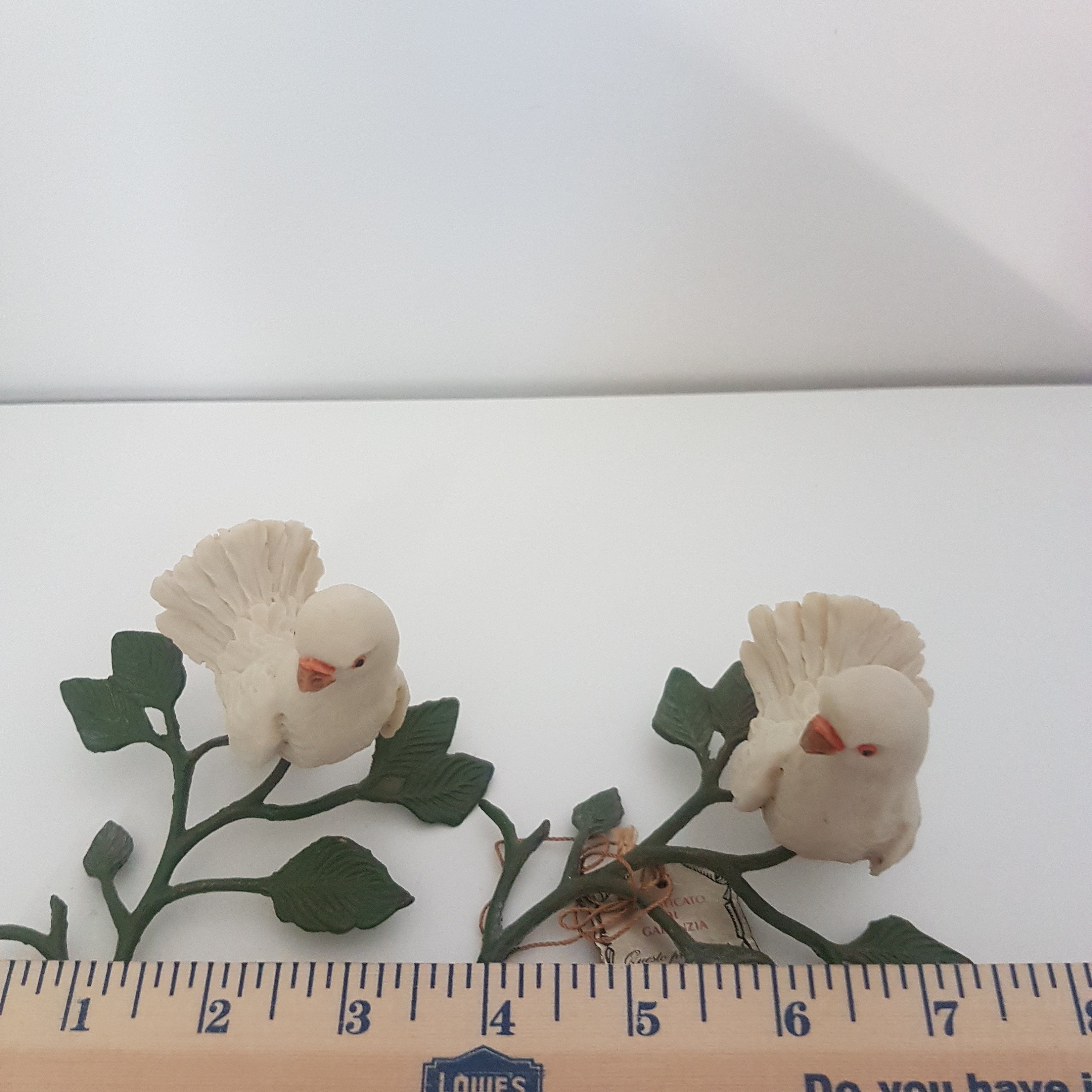 Vintage CAPODIMONTE Napoleon 2 Doves Birds on Metal Branch Porcelain ...