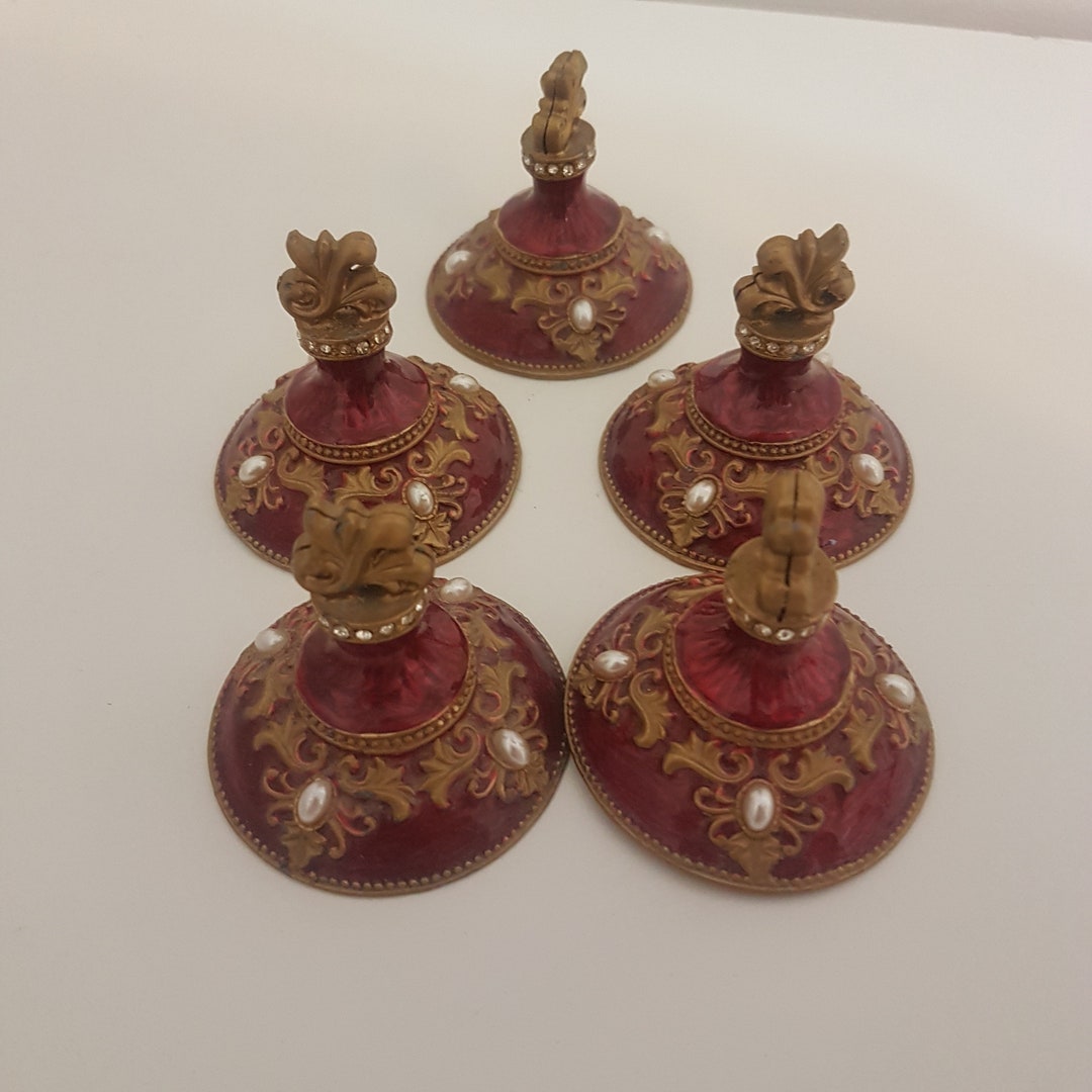 Vintage Note Photo Holder Brass Metal Lot of 5 Italy Heavy Pearls ...