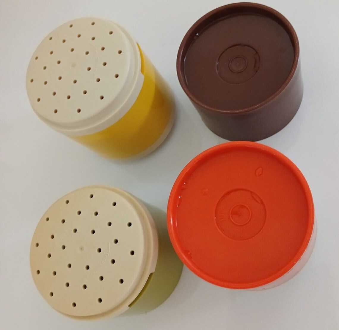 Vintage Tupperware Stacking Spice Shaker Containers Lot of 4 Harvest ...