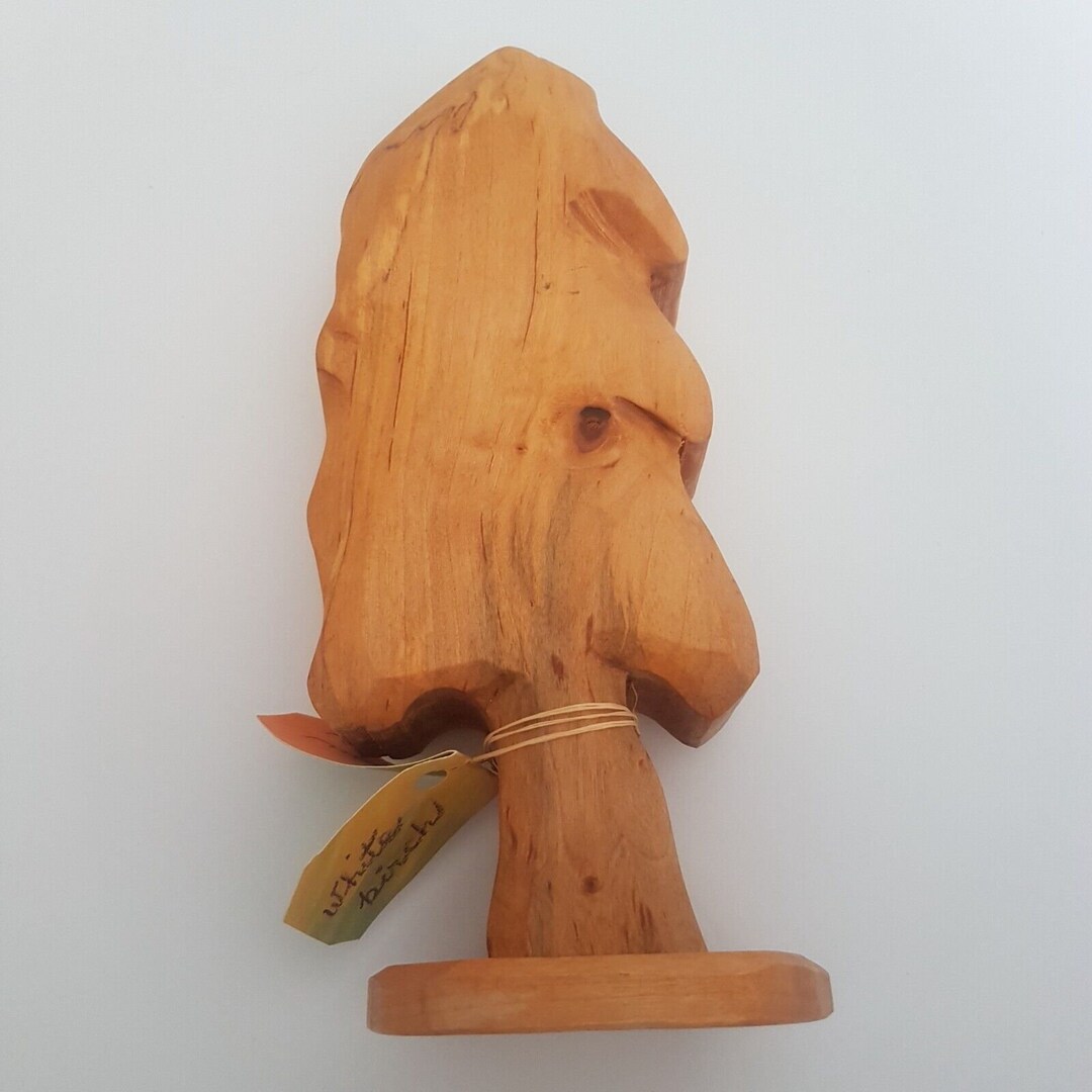 Hand Carved Wooden Tree With White Birch Heavy Rustic Quebec Art 373 ...
