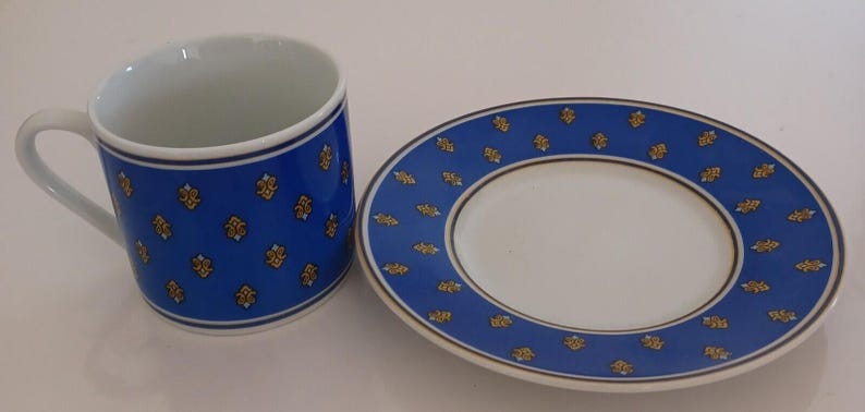 Dominique Gault Modele Depose Tea Coffee Cup With Saucer Blue Set ...