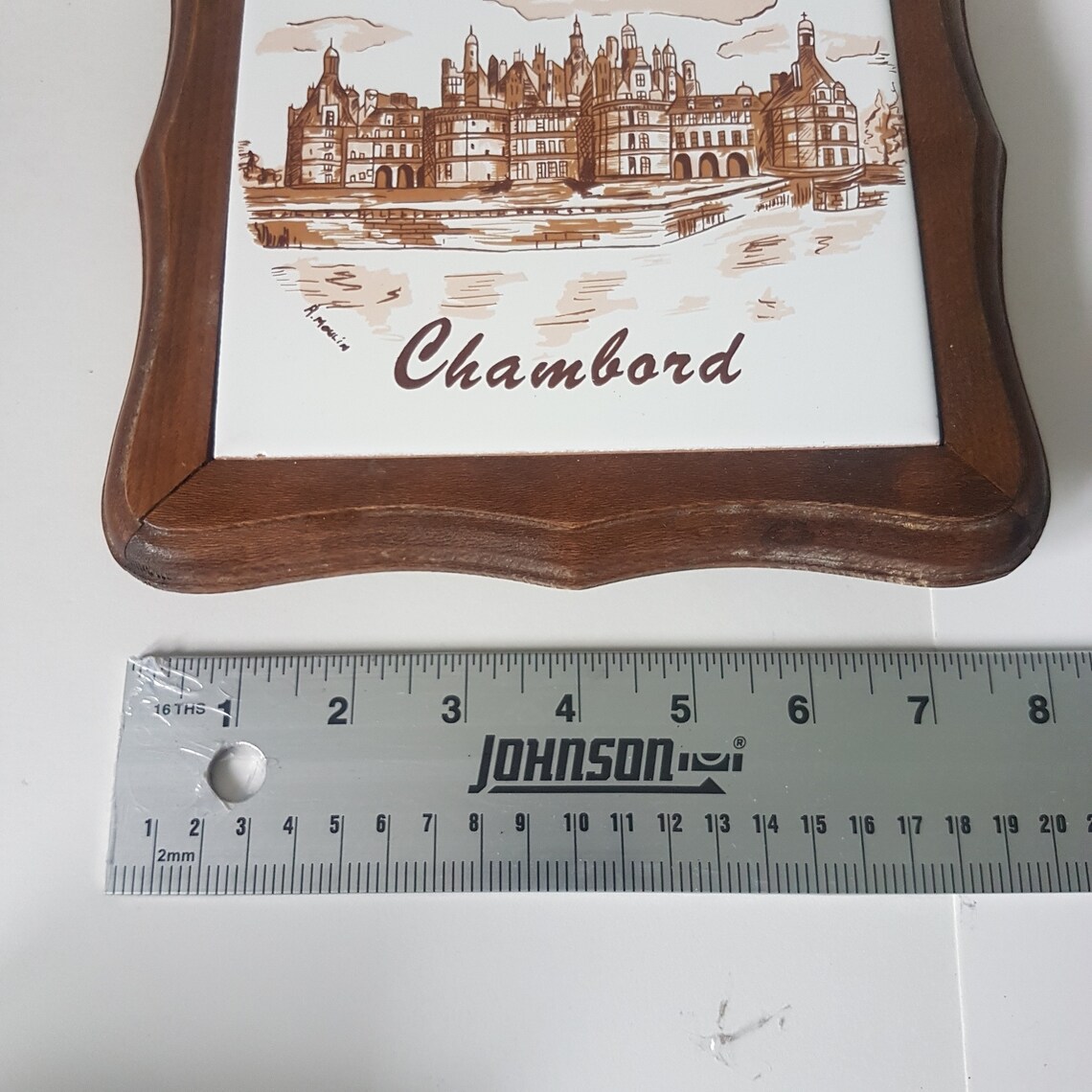 Vintage Wood Trivet Hot Plate Tile Chamborn and Blois France Lot of 2 ...