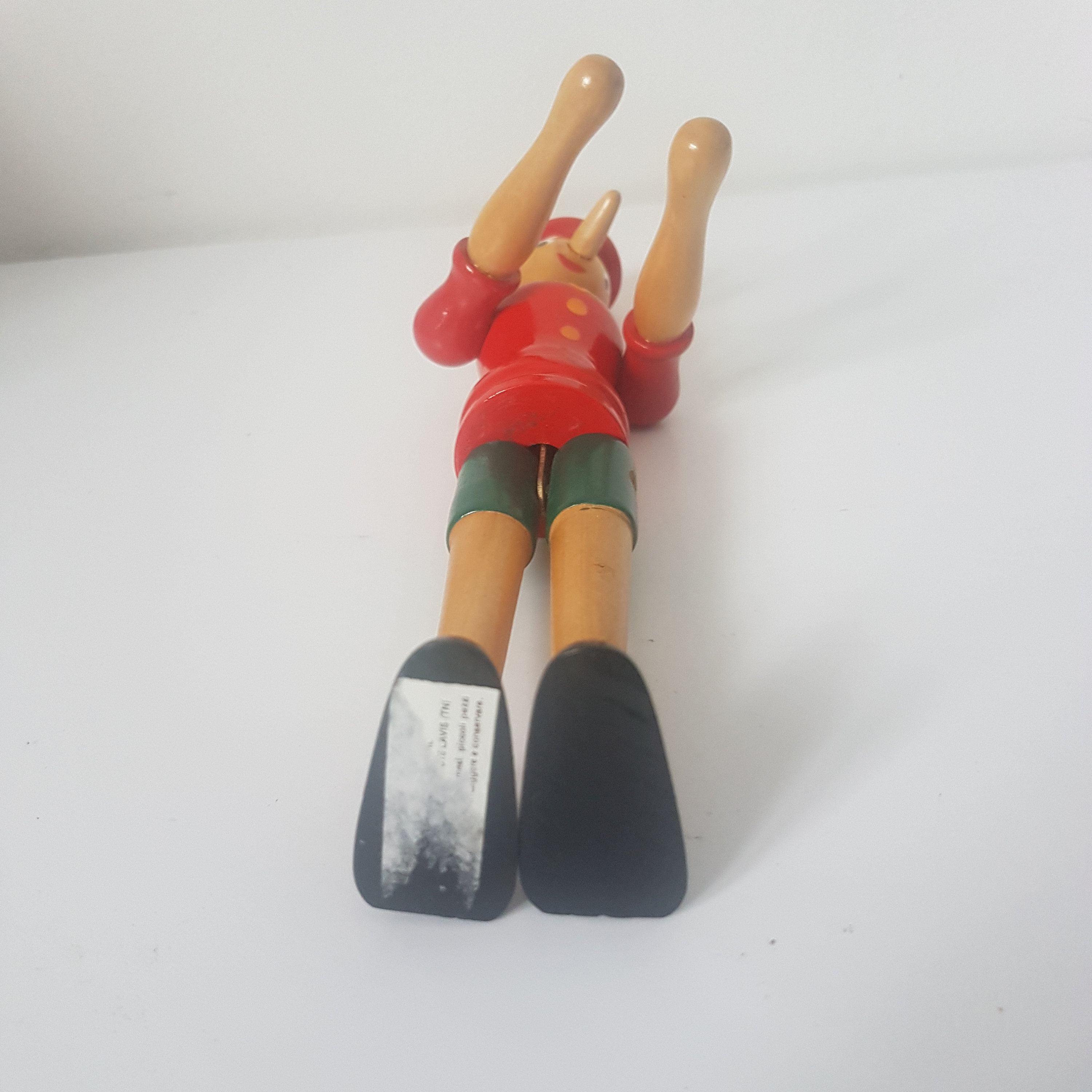 PINOCCHIO Solid Wood Articulated Detachable Nose 9" Tall Vintage ITALY ...