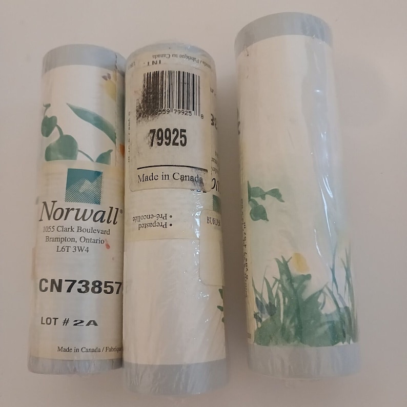Vintage Norwall Wallpaper Border Lot of 3 Rolls Flowery Print 5 Yrds ...