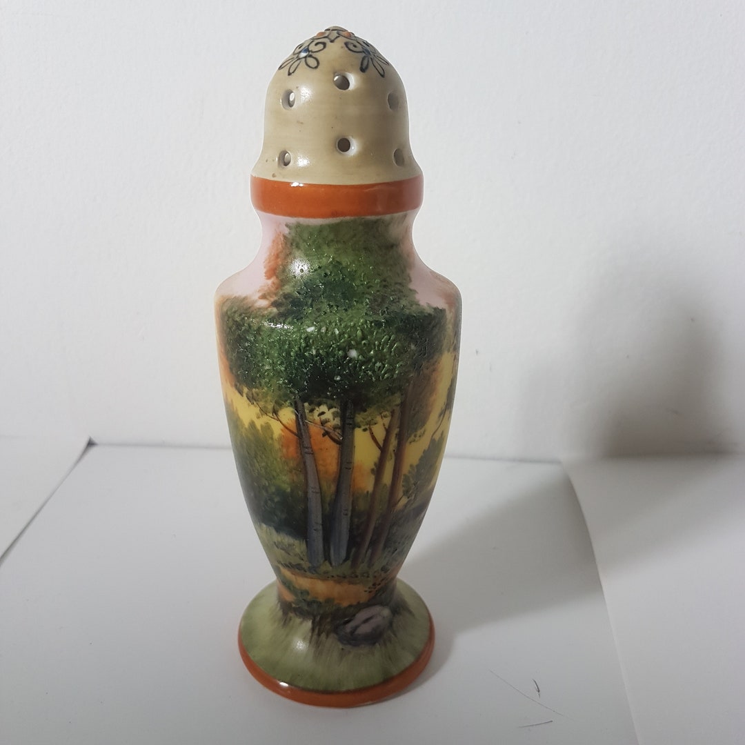 NORITAKE Sugar Shaker Japan Trees Handpainted Detailed Scenery Marked ...