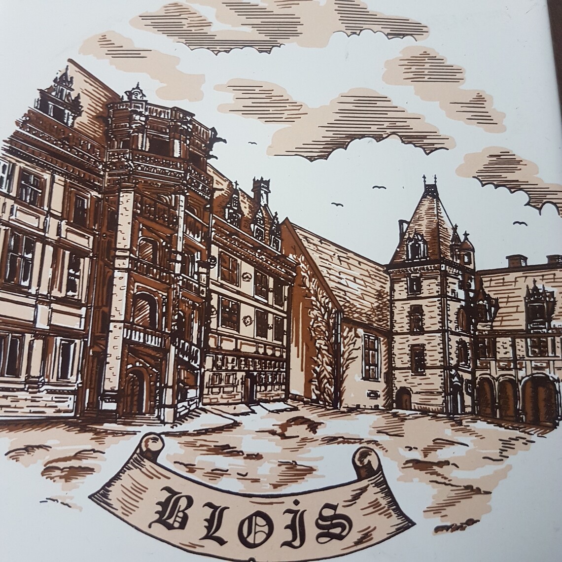 Vintage Wood Trivet Hot Plate Tile Chamborn and Blois France Lot of 2 ...