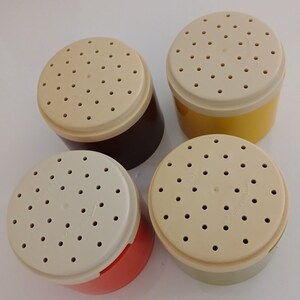 Vintage Tupperware Stacking Spice Shaker Containers Lot of 4 Harvest ...