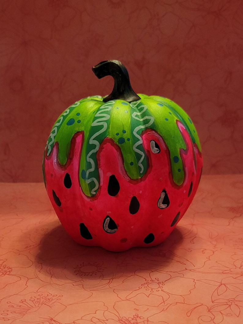 Watermelon Painted Pumpkin - Etsy