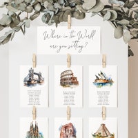 Travel Theme Seating Chart Where in the World Are You Sitting Wedding ...
