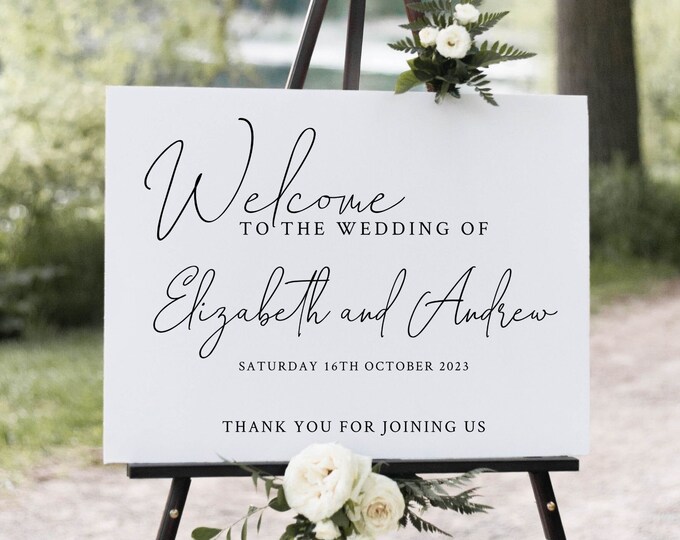Welcome to Wedding Sign Font Template Minimalist Wedding Welcome Sign ...