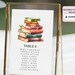 Book Themed Table Numbers Table Numbers Template Book Wedding Seating ...