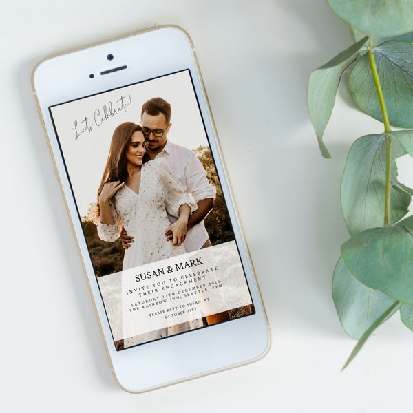 Digital Engagement Invitation Template - Etsy