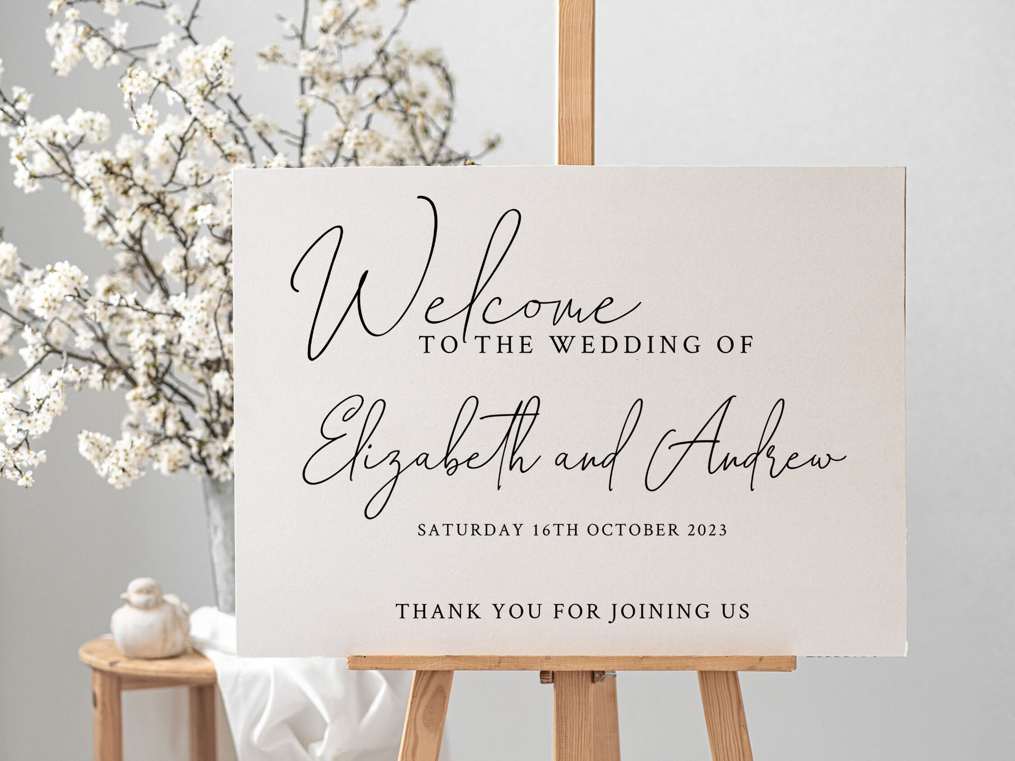 Welcome to Wedding Sign Font Template Minimalist Wedding Welcome Sign ...
