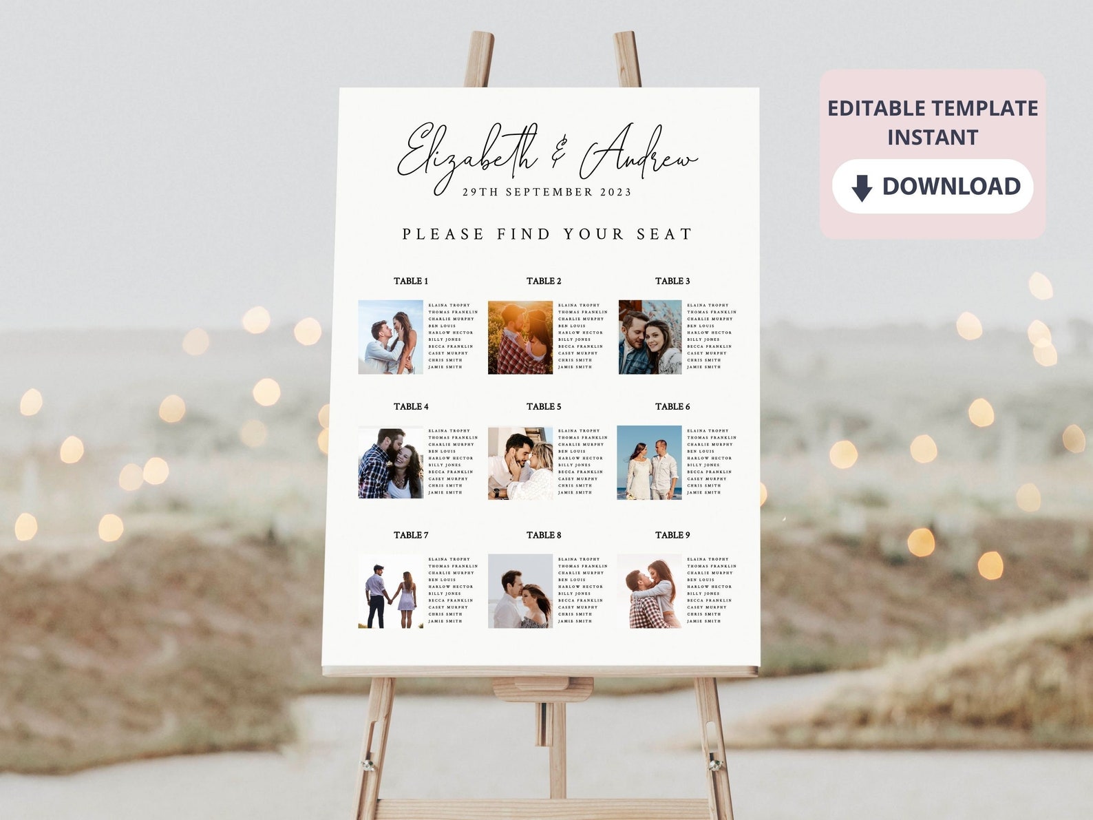 Photo Wedding Welcome Sign Wedding Seating Chart Sign Wedding Reception ...
