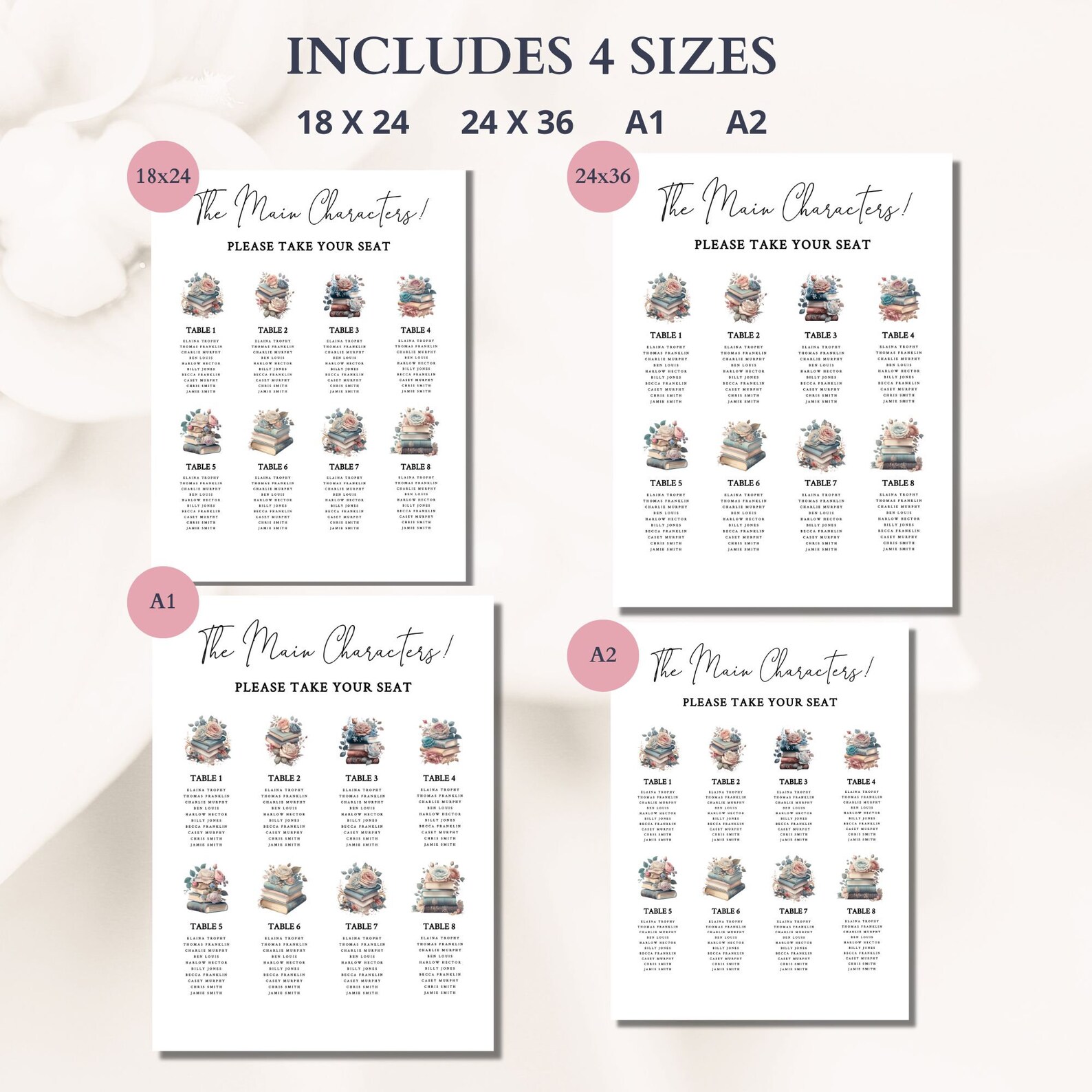 Book Wedding Seating Chart Printable Sign Find Your Seat Sign Book ...