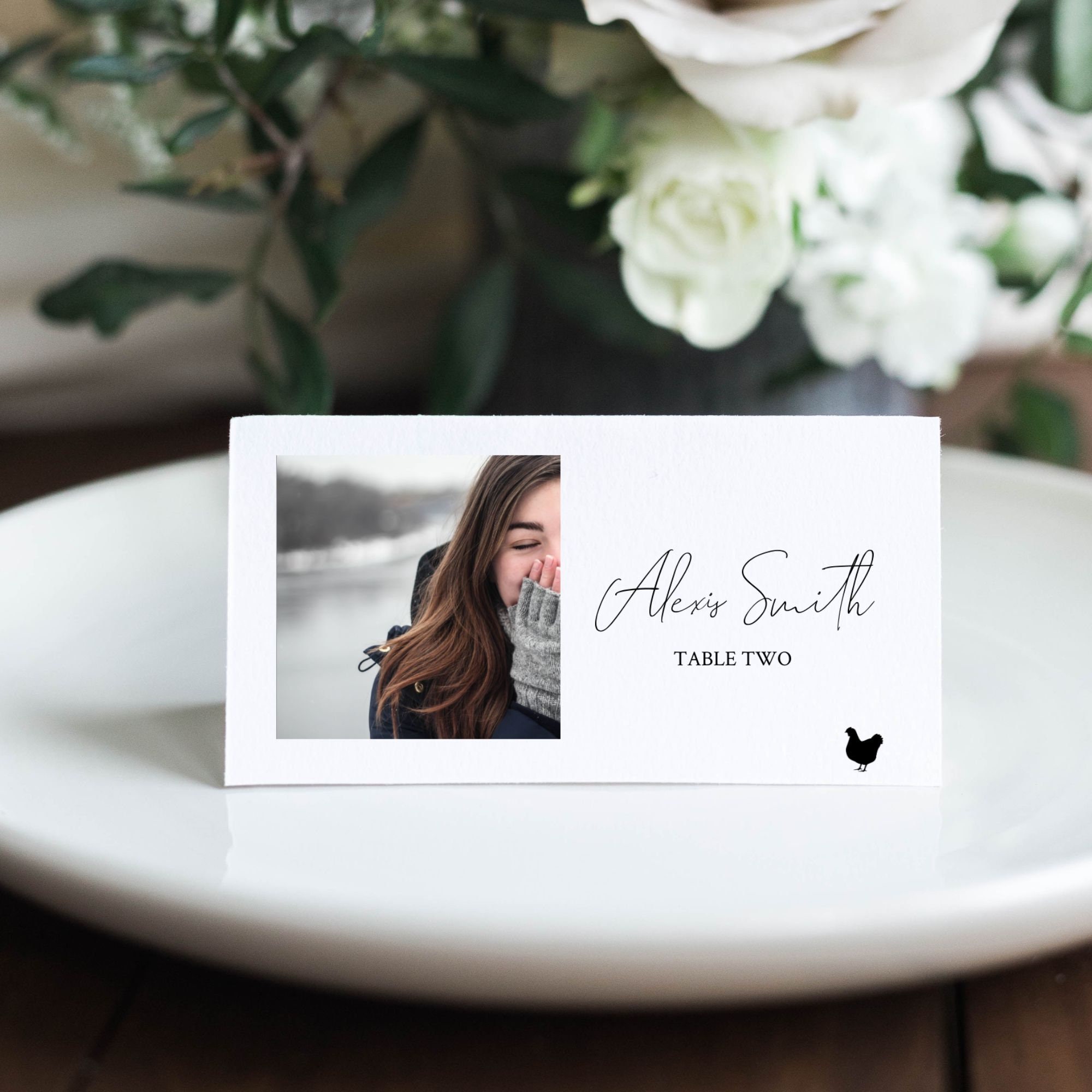 Place Cards With Photo, Place Card Template, Minimalist Place Card ...