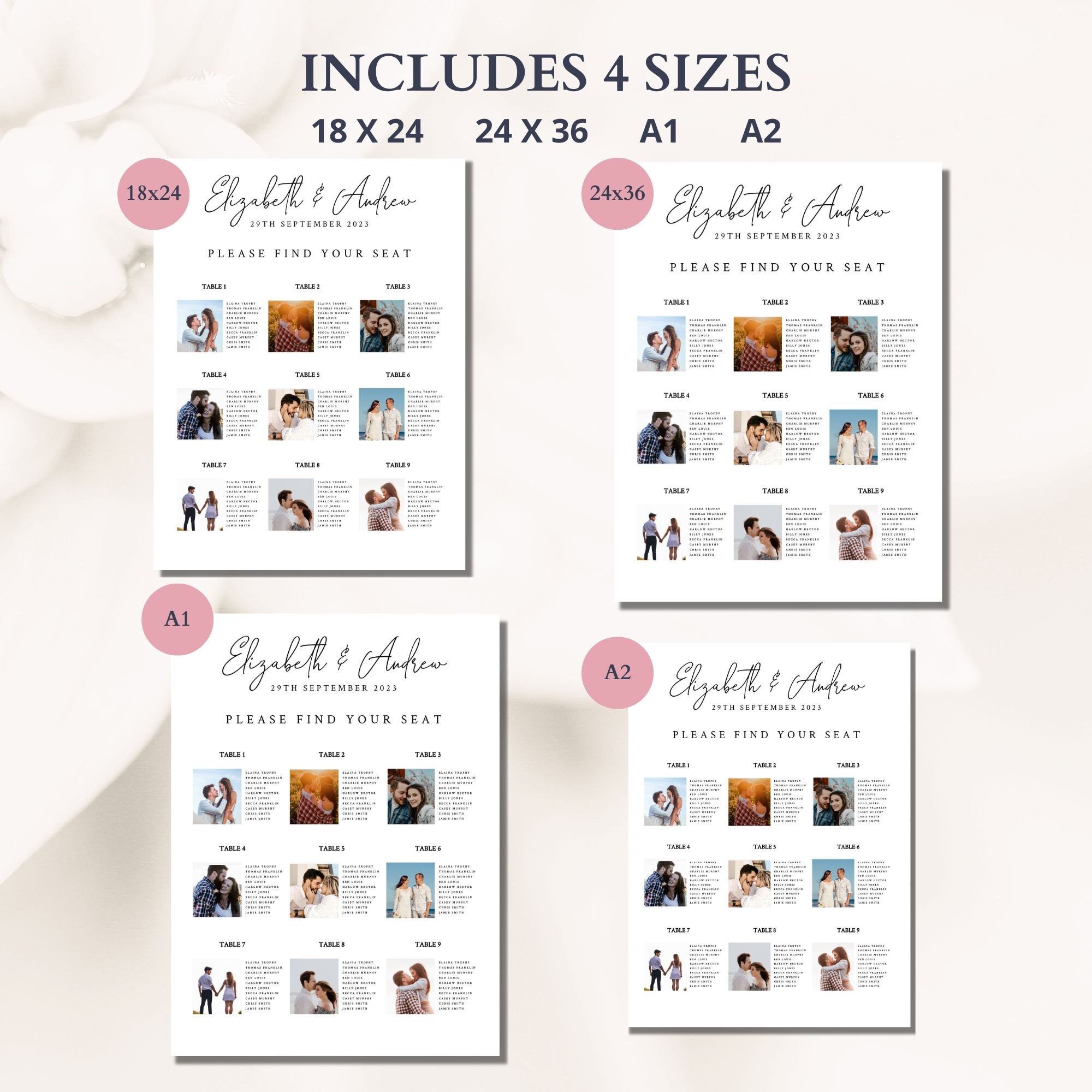 Photo Wedding Welcome Sign Wedding Seating Chart Sign Wedding Reception ...