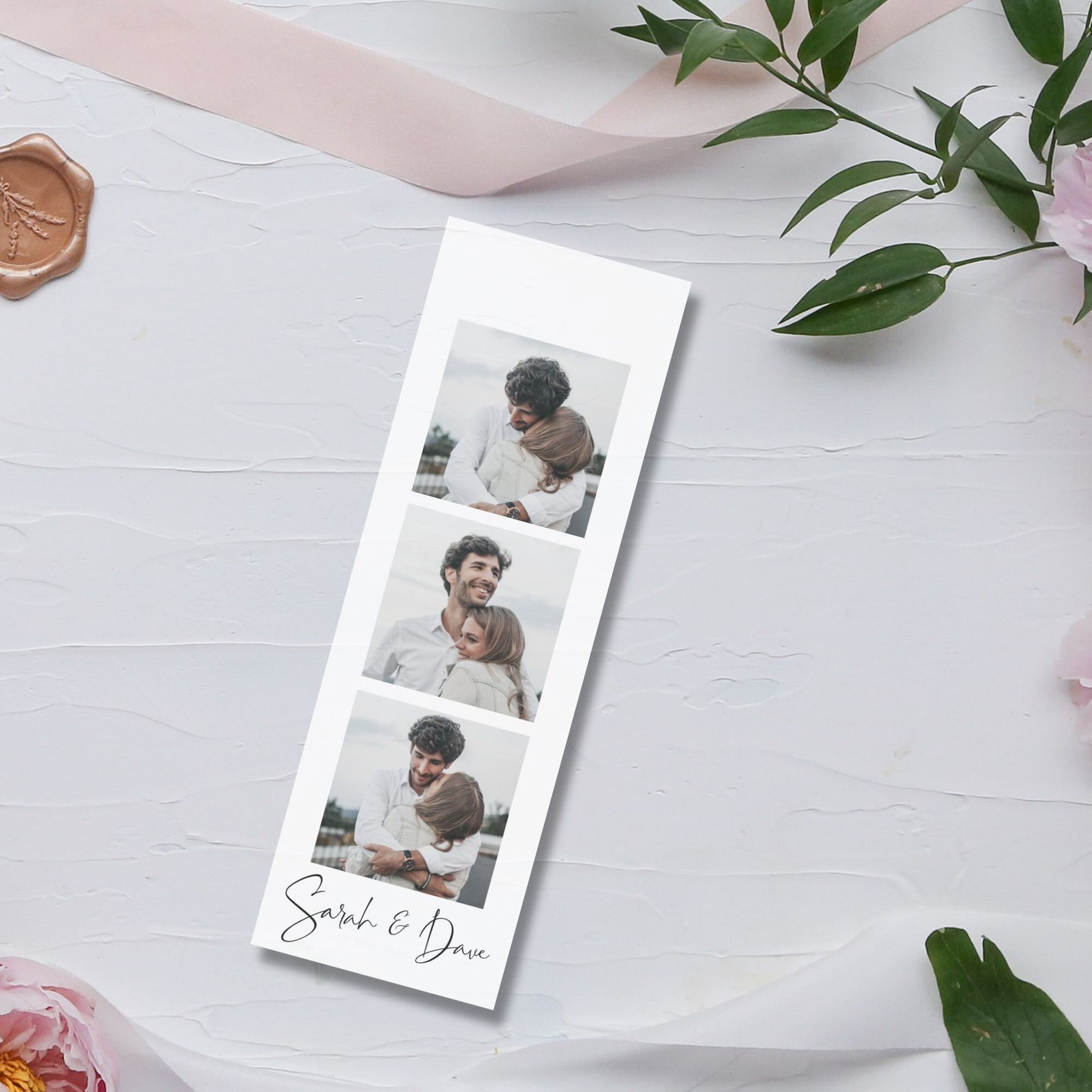 Double Sided Save the Date Photo Strip Unique Wedding Save the Dates ...