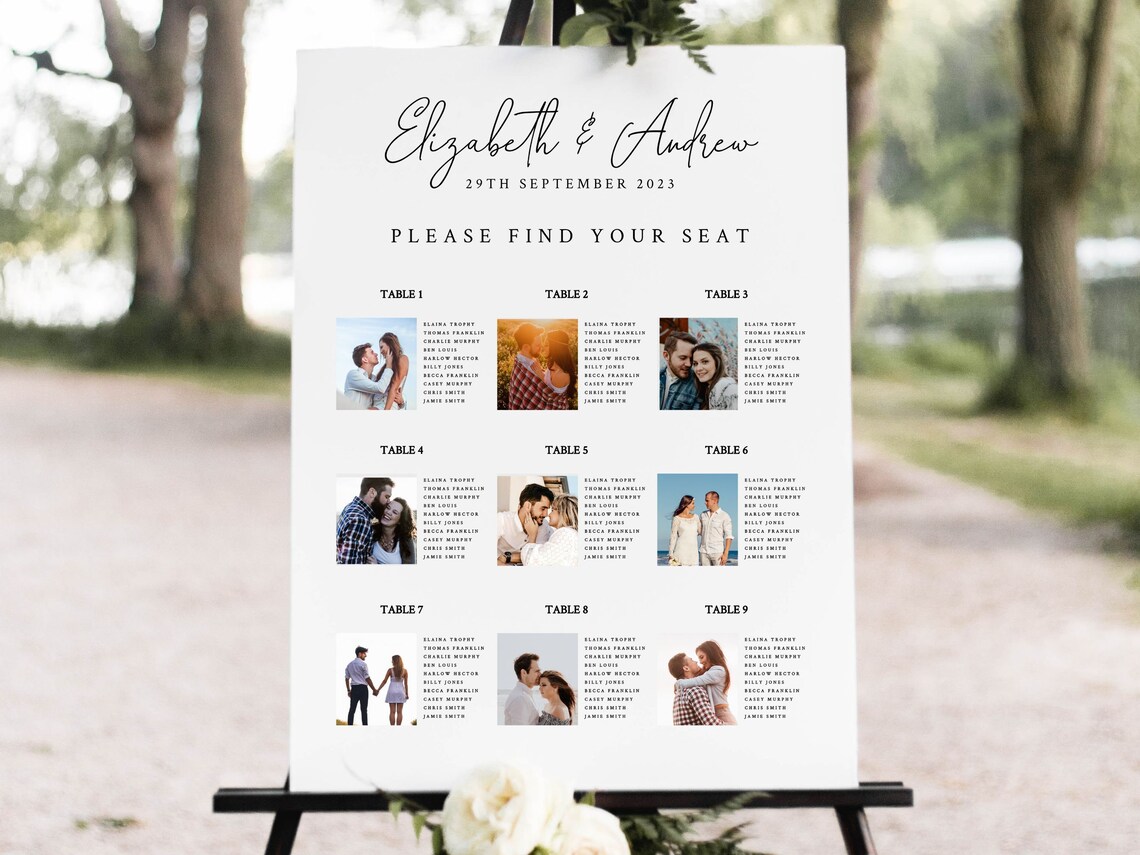 Wedding Seating Chart Template Photo Editable Table Seating Plan With ...