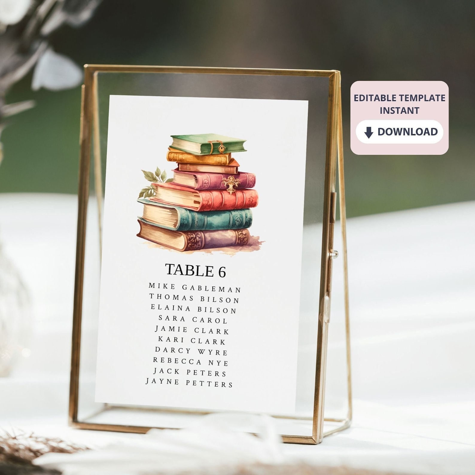 Book Themed Table Numbers Table Numbers Template Book Wedding Seating ...