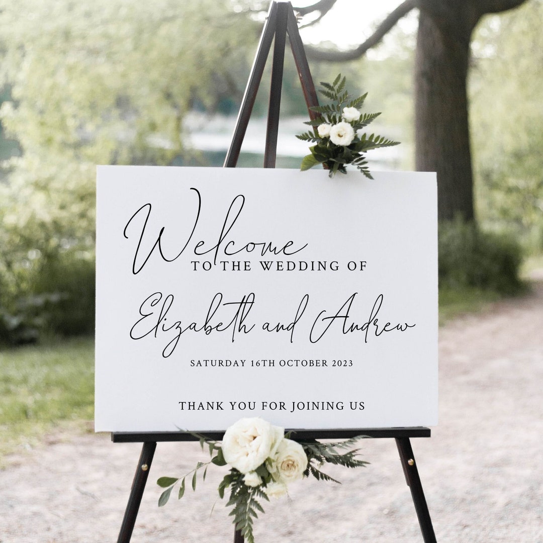 Welcome to Wedding Sign Font Template Minimalist Wedding Welcome Sign ...