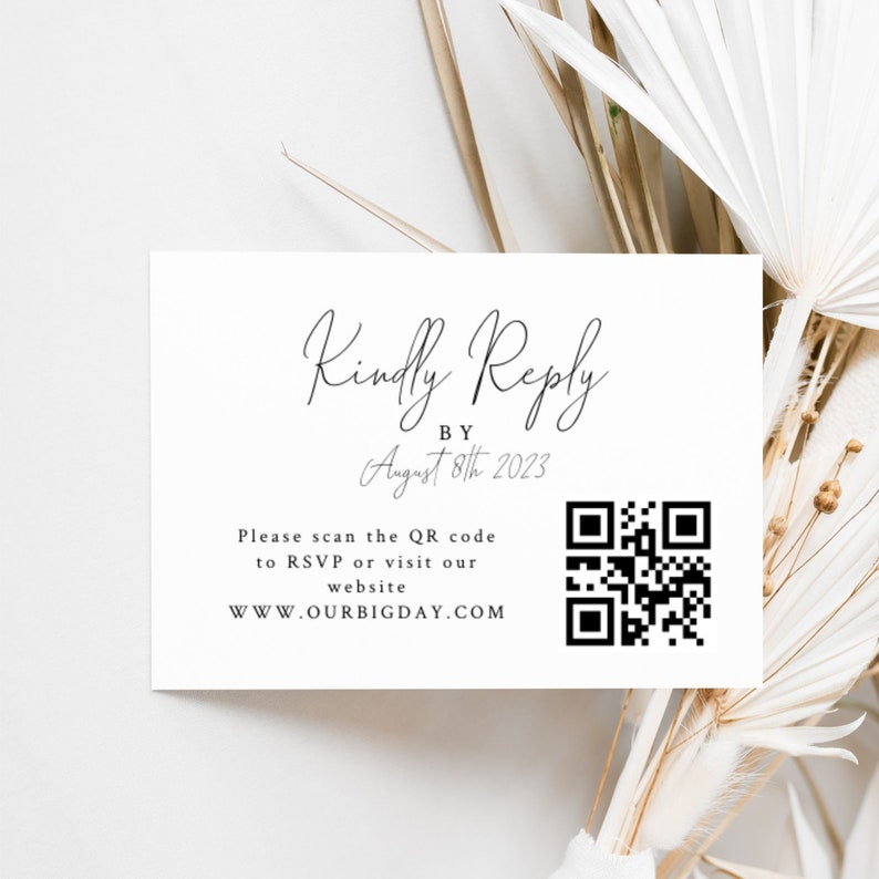 Wedding Invitation Template With QR Code Wedding Template - Etsy