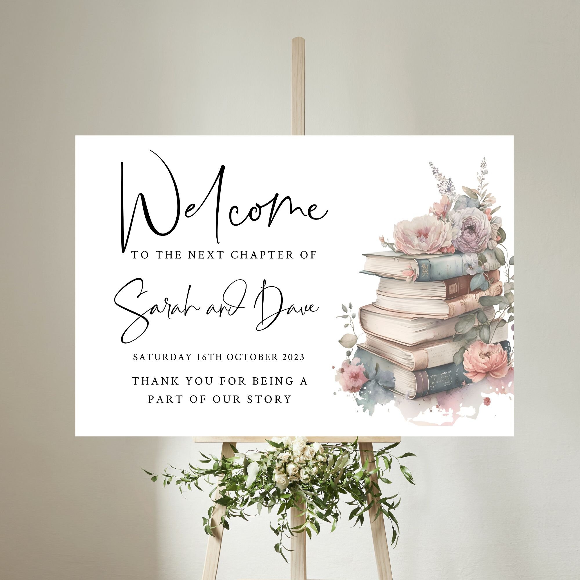 Downloadable Wedding Welcome Sign Book Themed Wedding Welcome Sign ...