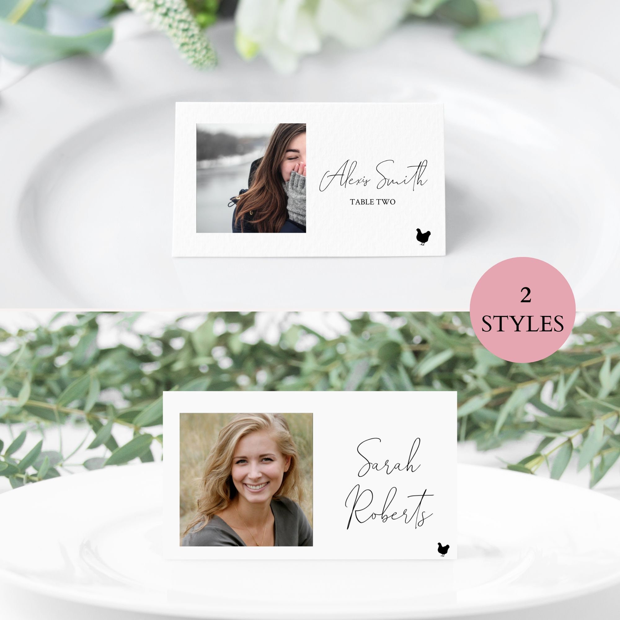Place Cards With Photo, Place Card Template, Minimalist Place Card ...