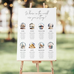 Travel Theme Seating Chart Where in the World Are You - Etsy